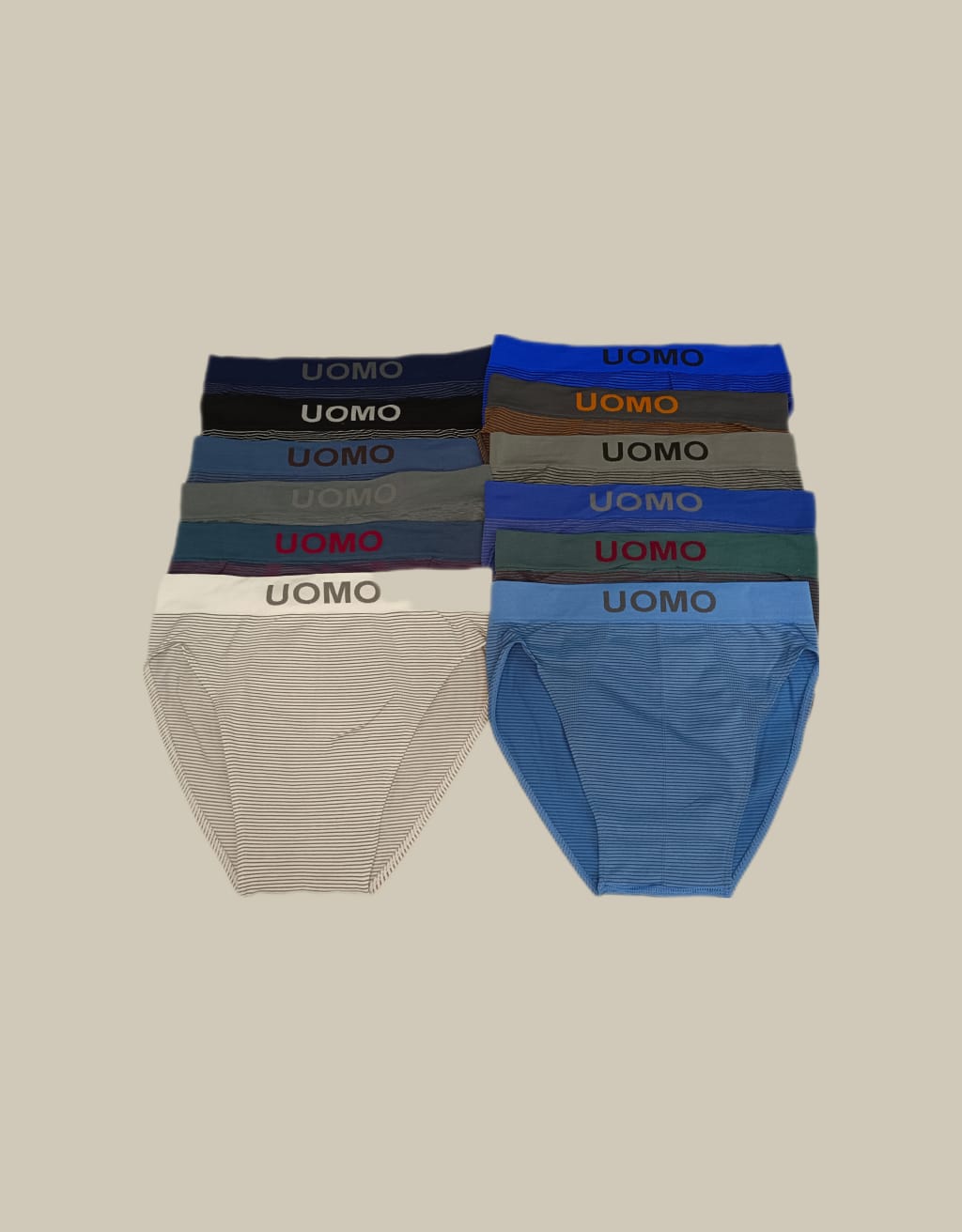 Slip lycra caballero UOMO pack de 12 colores surtidos de rayas tallas M ...